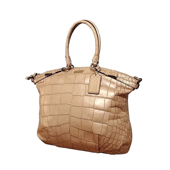 Coach | Bags | Coach Madison Sophia Croc Embossed Leather Shoulder Bag ...